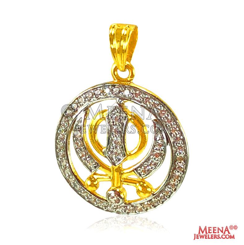 Khanda Pendant in 22 Kt Gold - PeKp25029 - US$ 1,011 - Khanda pendant ...