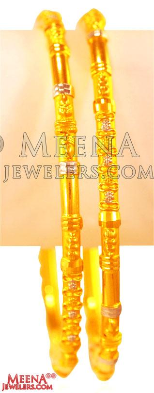 22kt Gold Two Tone Kada (2PC) - BaKa26518 - 22kt Gold Two Tone Kada ... 22kt Gold Two Tone Kada (2PC) - BaKa26518 - 22kt Gold Two Tone Kada ...