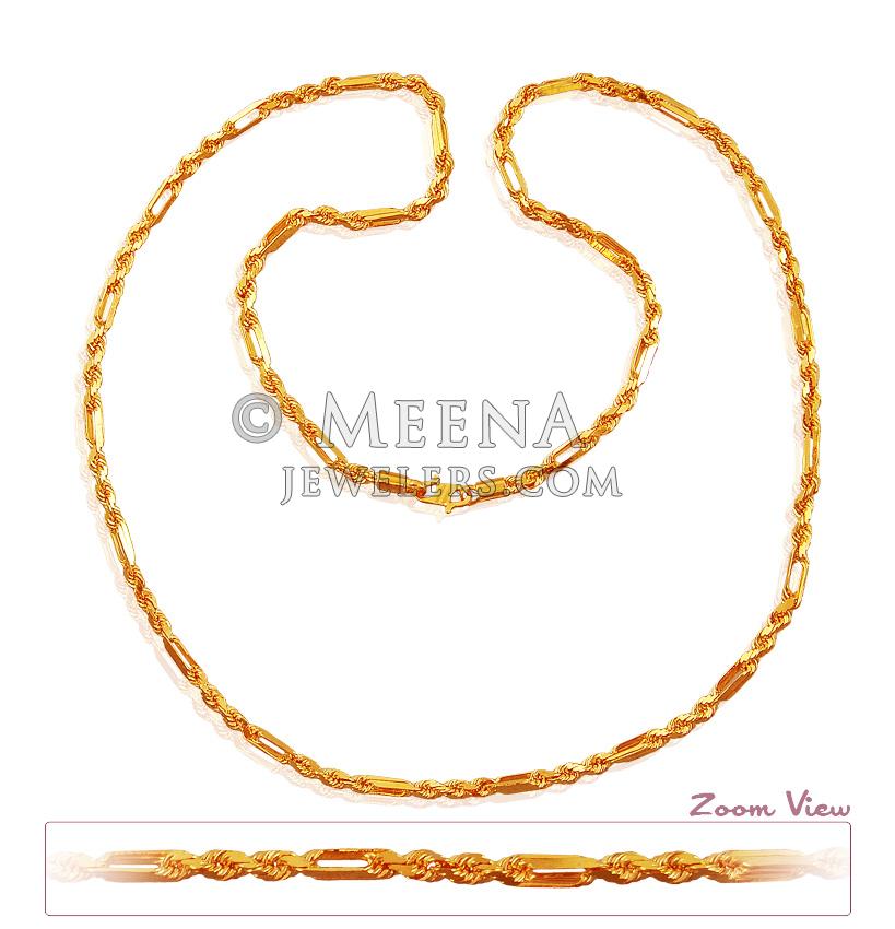 22K Cartier Rope Gold Chain - ChMs18491 - 22K Cartier rope gold Mens ...