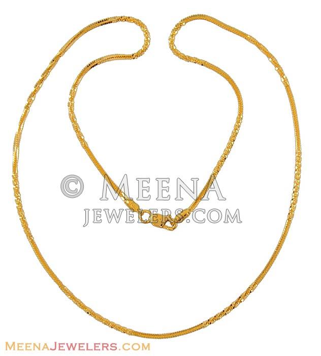 22K Gold Chain(16 Inch) - ChPl6889 - 22K Chain in yellow gold in ...