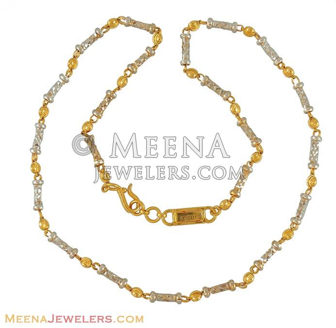 22K Two Tone Fancy Chain - ChFc6793 - 22Kt Gold two-tone fancy Chain ...