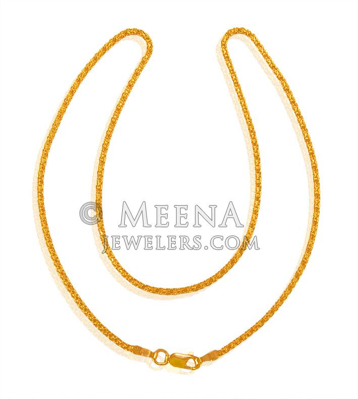 22kt Gold Flat Chain( 14 Inches) - ChPl23657 - 22 Karat Gold Fancy ...