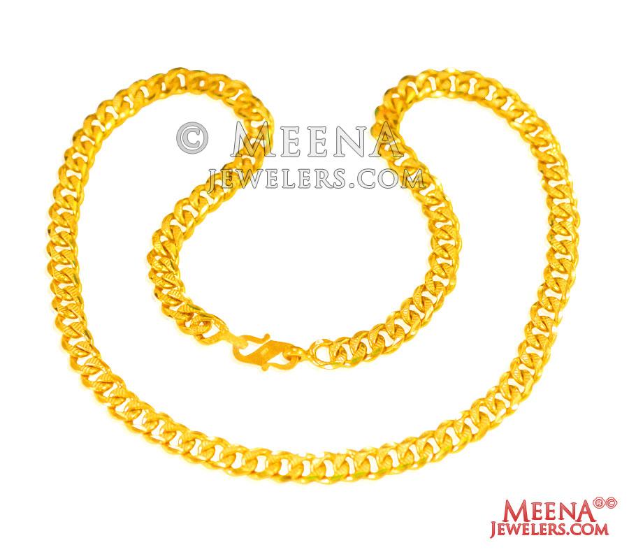 22 Kt Gold Heavy Chain - chpl25664 - 22 Kt Gold Heavy chain is designed ...