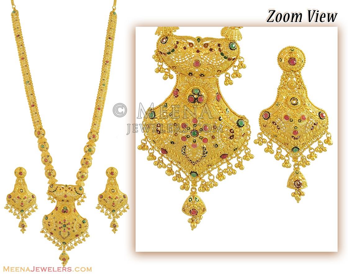 Indian Bridal Patta Haar (22k) - StBr11005 - 22k gold indian bridal ...