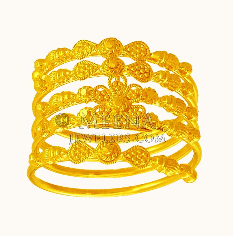 22K Gold Spiral Ring - rilg17195 - 22K Gold ladies ring. Ring is ...