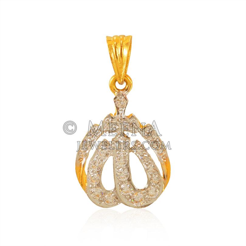 22KT Gold Allah pendant - PeGa23299 - US$ 329 - 22KT Gold Allah pendant ...