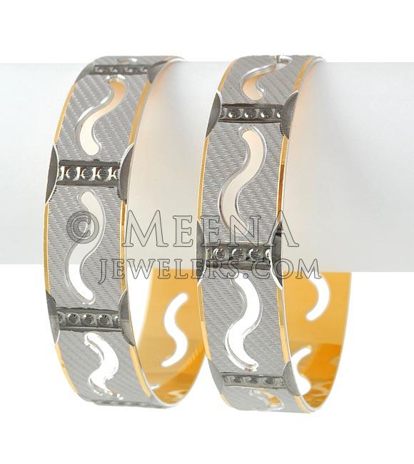 22Kt Gold Laser Bangles - Ba2t4603 - 22Kt Gold Laser Bangles with ...