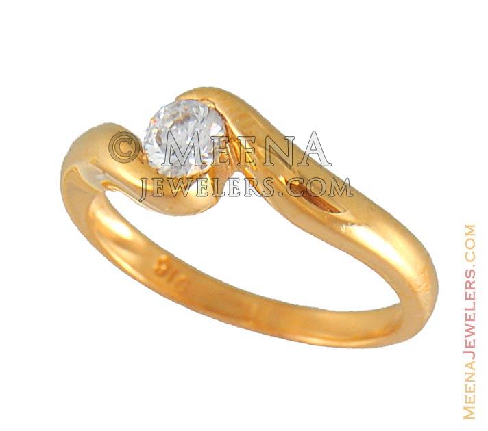Signity Ring With Om Sign - RiLs4944 - 22kt Gold fancy ring with high ...