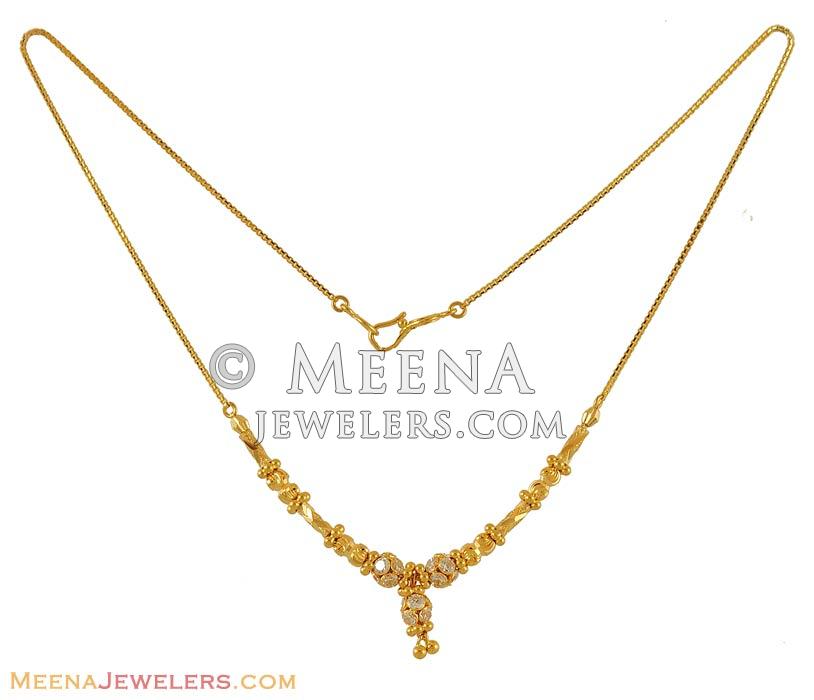 Gold Dokia Chain - ChFc6339 - 22Kt Gold dokia Chain with gold balls on ...