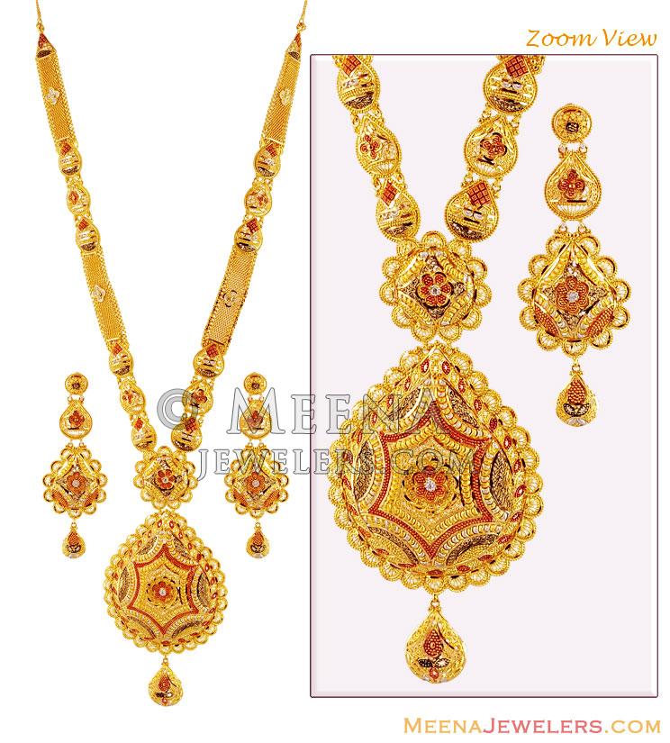22K Bridal Patta Haar Set - StBr16891 - 22K Indian designer bridal ...