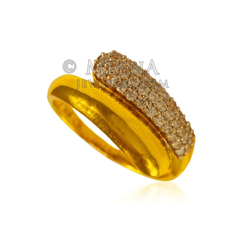 22KT Gold Signity Stone Ring - RiLs24272 - 22KT Gold ring for ladies ...