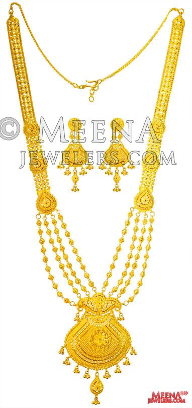 22K Gold Layer Necklace Set - StBr26683 - 22K Gold Layer Necklace Set ...