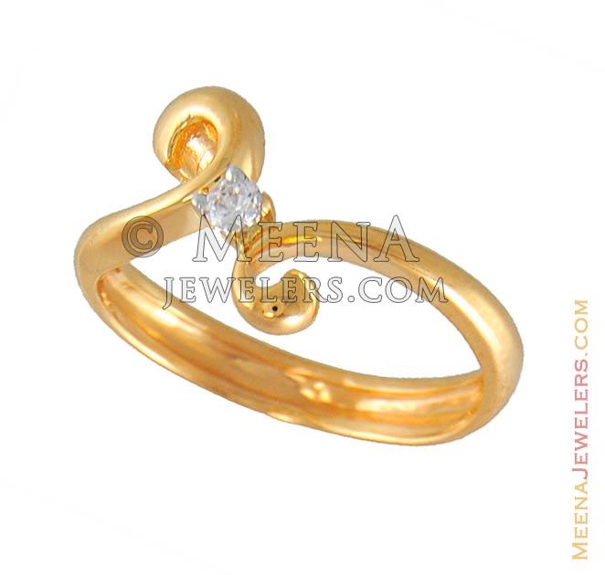 22Kt Gold Ladies Signity Ring - RiLg4909 - 22kt Gold fancy ring with ...