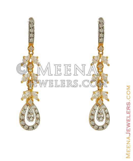 22 Kt Gold Signity Earring - ErSi7003 - 22 Kt Gold fancy Signity ...