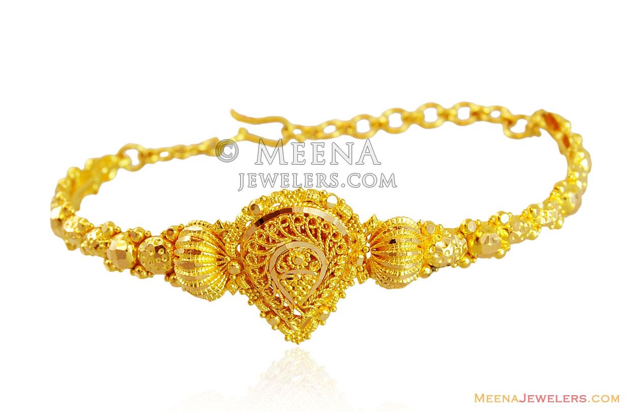 Fancy Kada Style Bracelet 22k Gold - brla15602 - 22k Gold Ladies ...