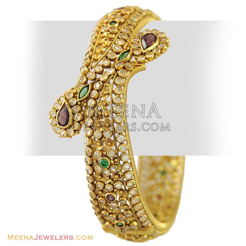22k Fancy Antique Kada - BaAn11517 - 22k gold kada/ bangle, exclusively ...