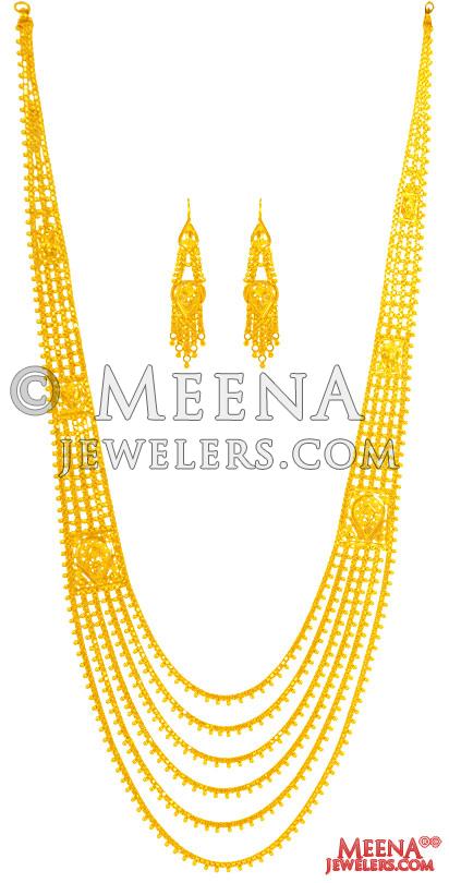 22kt Gold Chandra Haar - StGo25421 - 22k gold 6 layered or also called ...