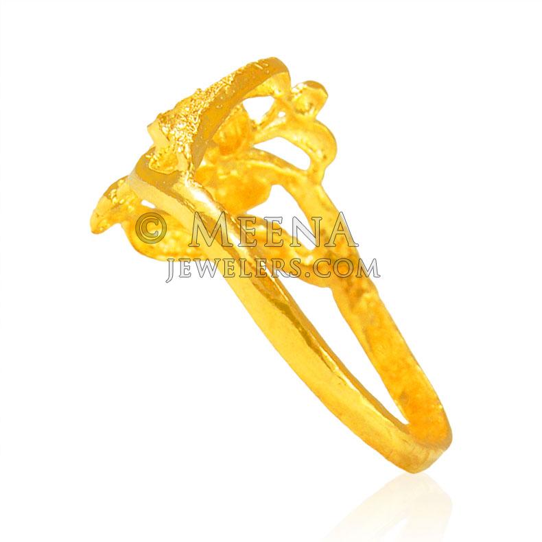 22 Karat Gold Two Tone Ring - Rilg23177 - 22 Karat Gold ring for ladies ...