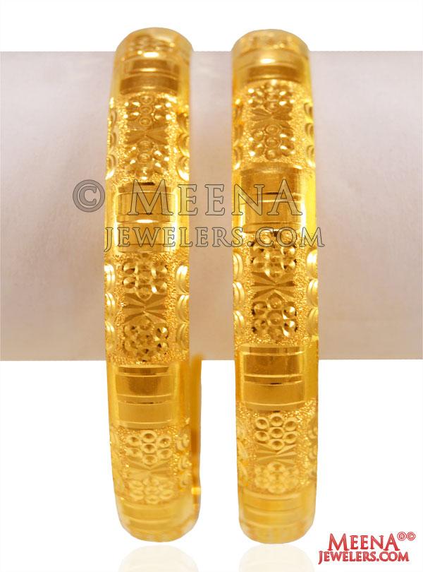 22 Kt Gold Bangles (2Pcs) - BaGo24903 - 22 Kt Gold Bangles (2Pcs ...