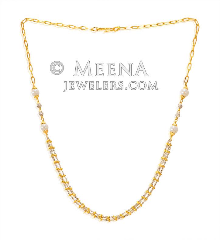 22KT Gold Fancy Layered Chain - chfc23633 - 22KT Gold Fancy Layered ...