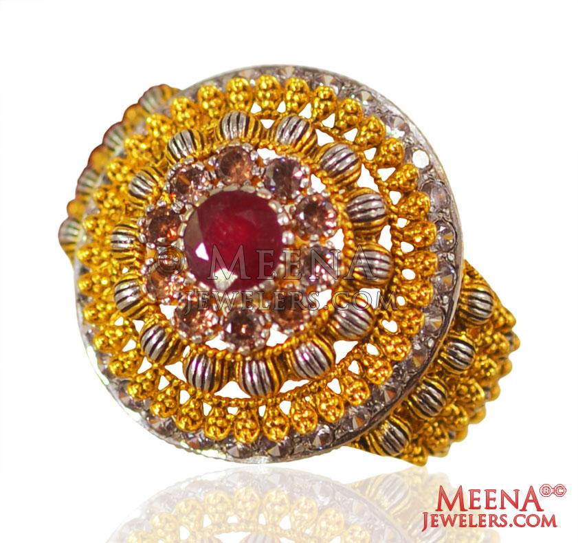 22K Exclusive Antique Ring - RiLp26275 - 22k gold designer ring ...