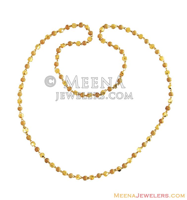 Sandalwood Mala In 22K - ChLo12534 - 22k gold sandalwood mala (Chain ...
