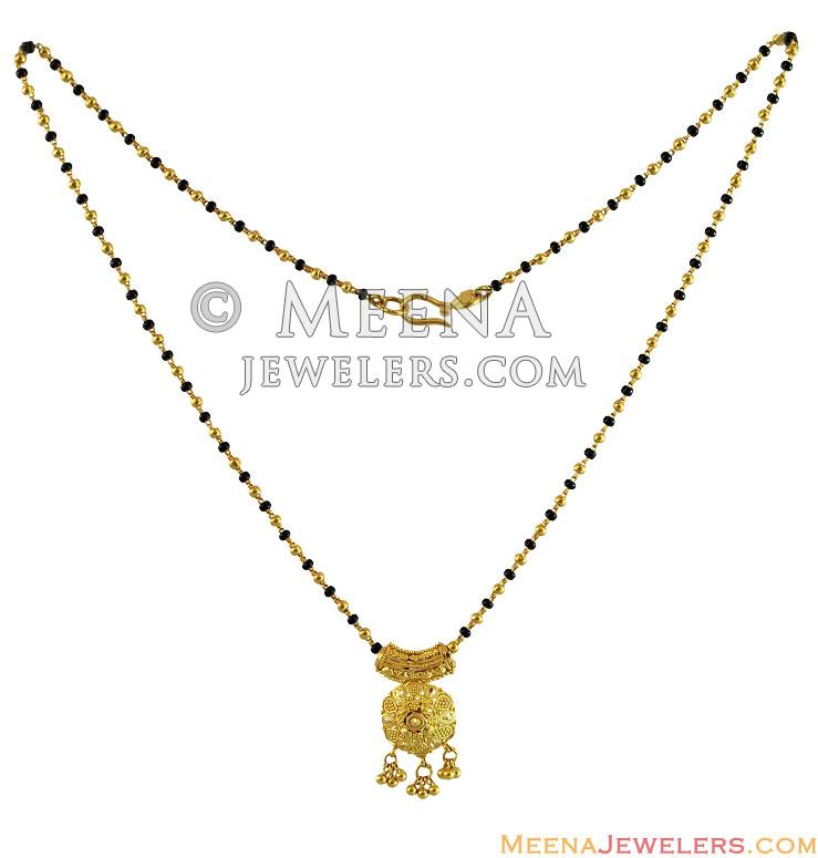 Delicate Fancy Mangalsutra 22K - ChMs12547 - 22 karat gold mangalsutra ...