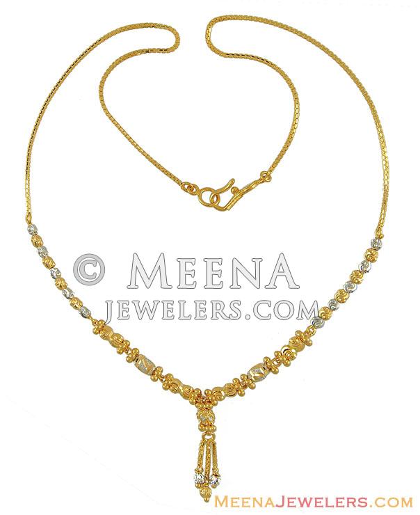 22Karat Two Tone Chain - ChFc7214 - 22Kt Gold two-tone Fancy Necklace ...