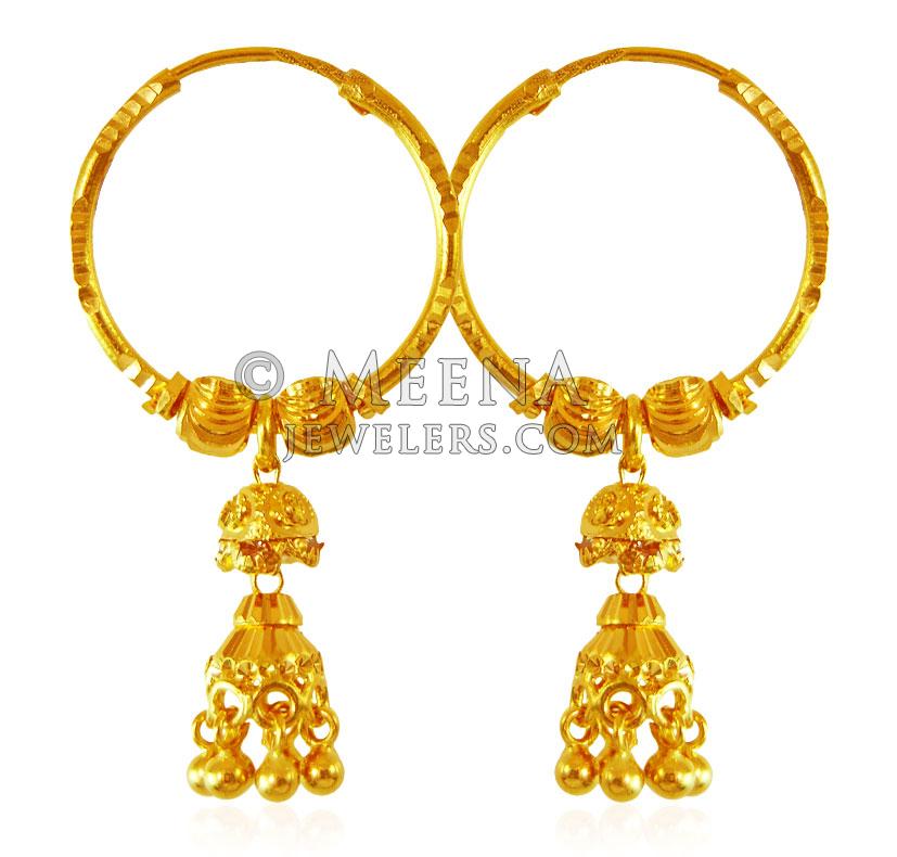 22K Yellow Gold Bali - ErHp21875 - 22K Yellow Gold Bali . Bali (earring ...