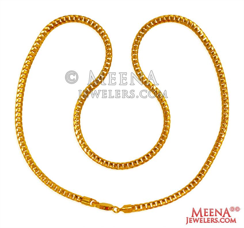 22K Gold Fox Chain (22 Inches) - ChPl27181 - US$ 29,135 - 22K Gold Fox ...