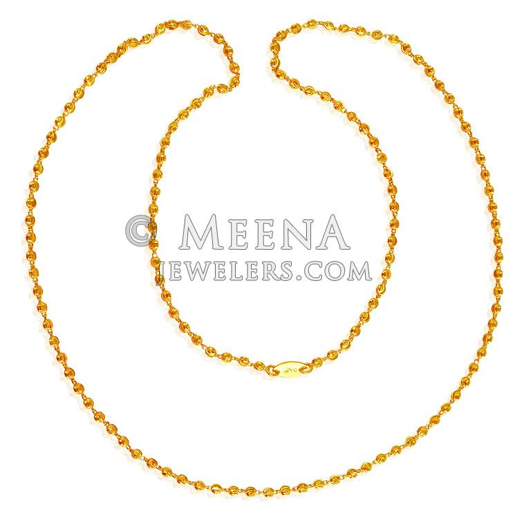 22K Gold Balls Chain (23 Inches) - ChLo19721 - 23 inches long 22K Gold ...