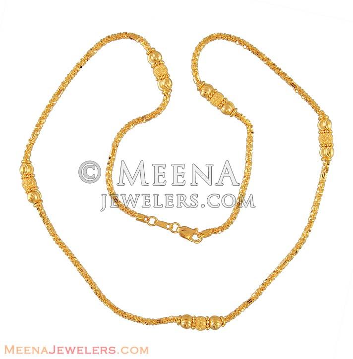 22Kt Gold Fancy Chain - ChFc4941 - 22Kt Gold Fancy Chain with gold ...