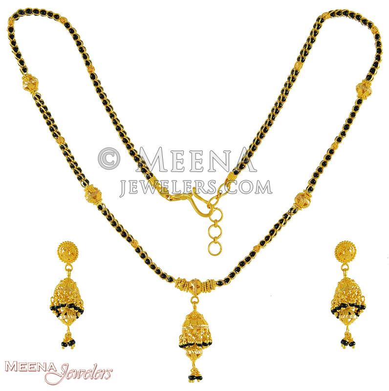 Gold MangalSutra Set(Mordern MangalSutra) - ChMs3363 - 22Kt Gold ...