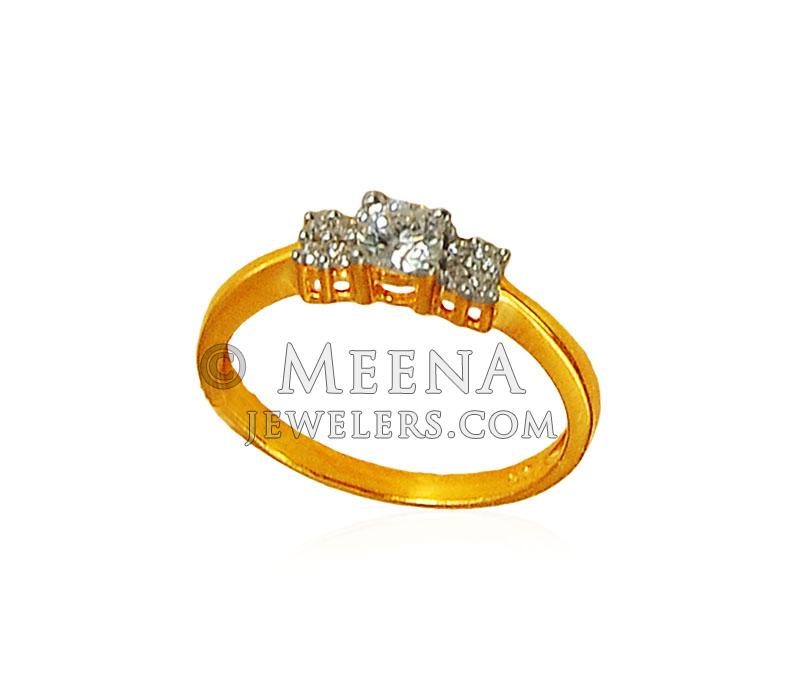 22K Gold Ring - RiLp19498 - 22K Gold Ladies Ring is designed with ...