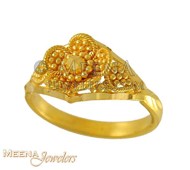 Baby Filigree Ring (22kt Gold) - BjRi3381 - 22kt Gold Baby Ring with ...