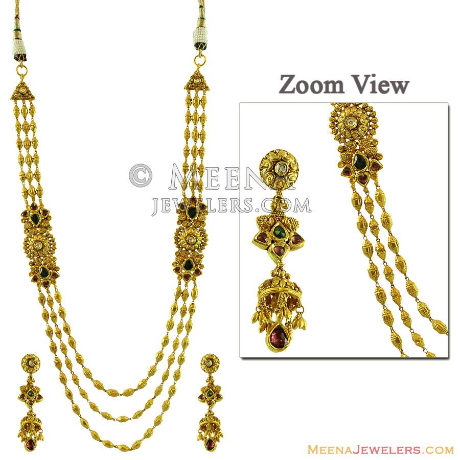 22k Gold Classic Antique Set - StBr12737 - 22k gold designer long ...