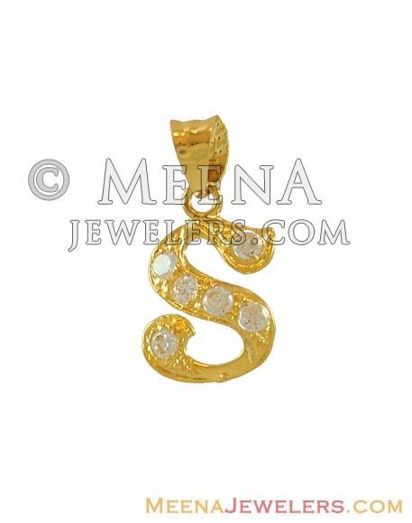 Fancy Pendant with Initial(S)(22k) - PeIn7090 - Beautiful design the ...