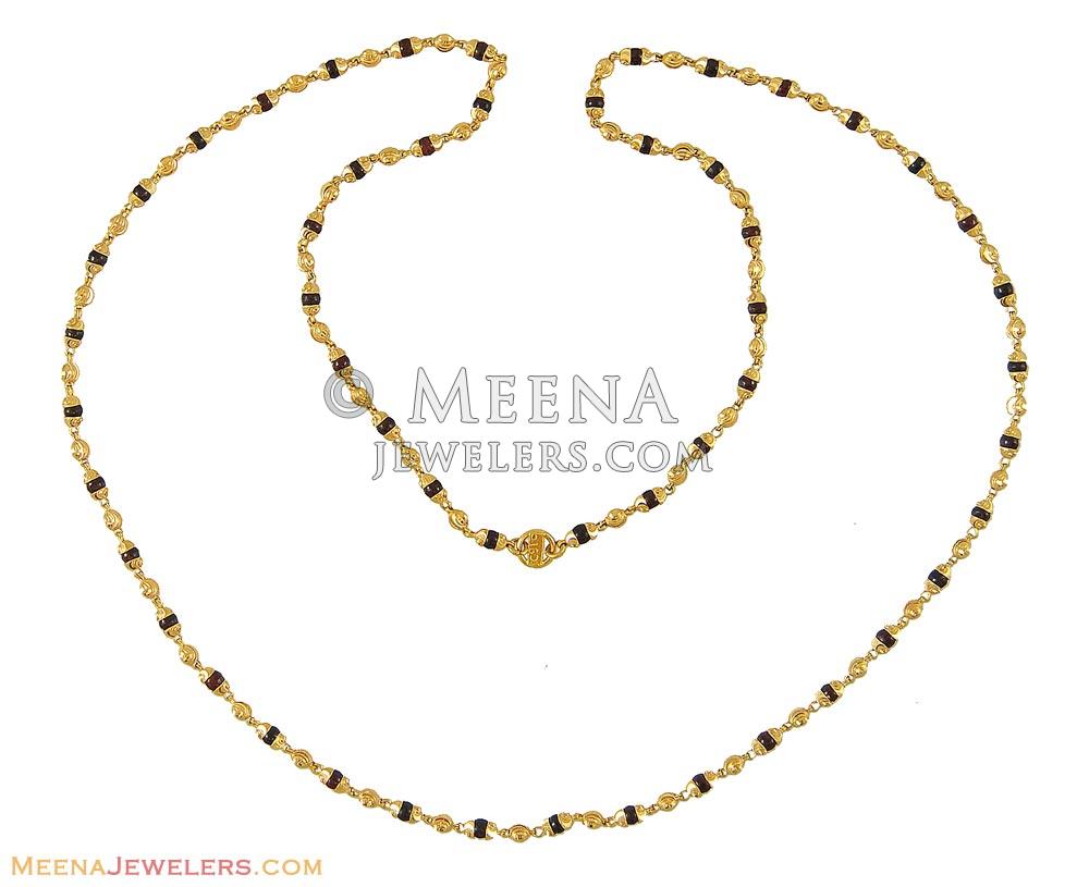 Gold Tulasi Mala (22Kt) - ChLo8838 - 22K Gold tulasi mala (brown tulasi ...