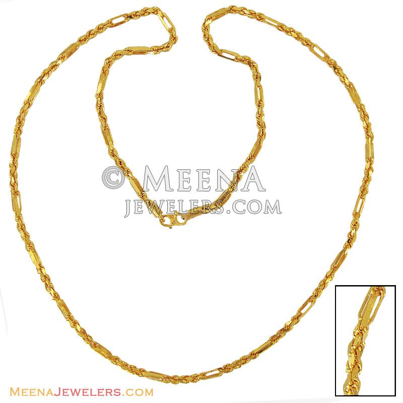 22K Cartier Rope Long Mens Chain - ChMs11941 - 22K cartier rope long ...
