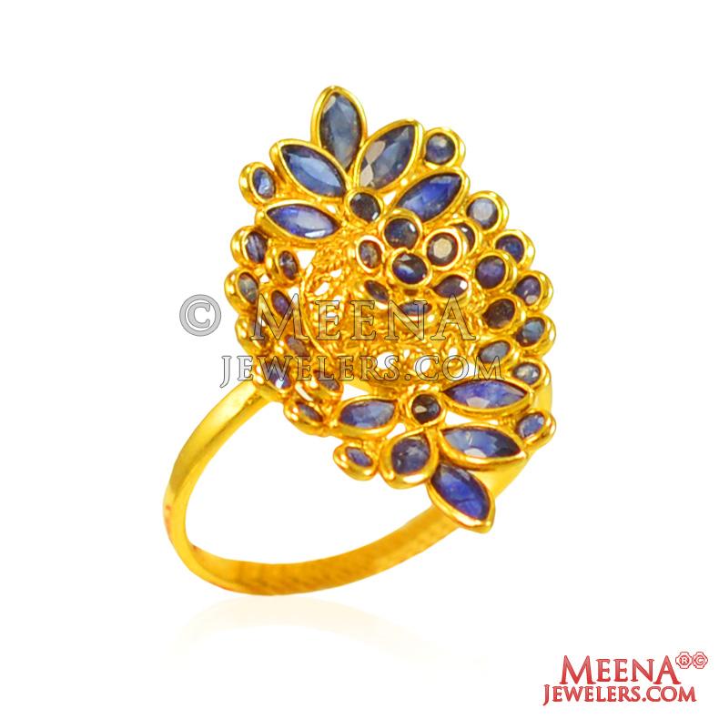 22Kt Gold Colored Stone Fancy Ring - RiLp27961 - US$ 773 - Elevate your ...