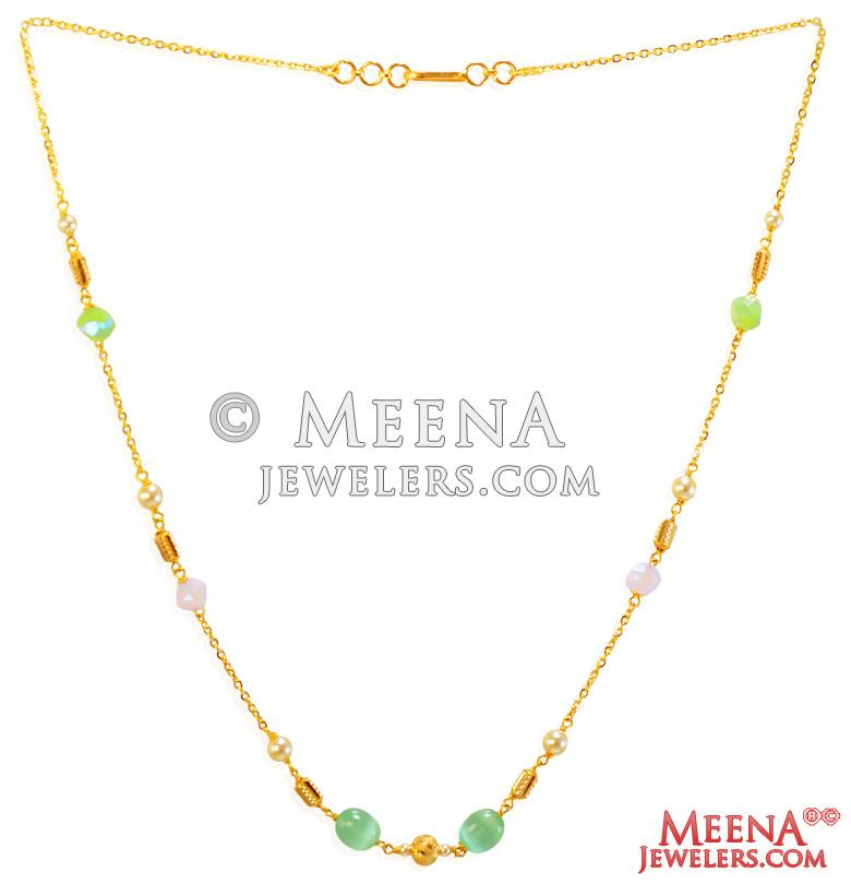 22Kt Gold Semi Precious Stone Chain - chfc27935 - US$ 1,793 - Elevate ...