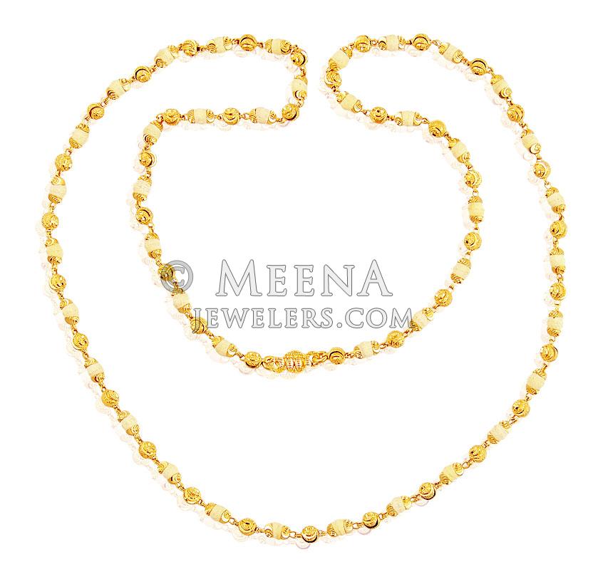 White Tulsi Mala 22K Gold - ChLo18856 - 22K Gold White Tulsi mala ...