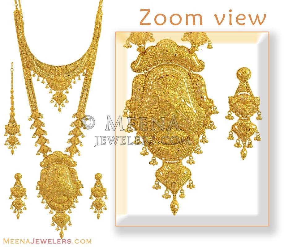 Designer Bridal Full Set (22k) - StBr10116 - 22k gold necklace and ...