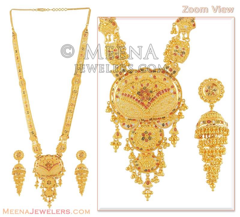 22Kt Gold Three Tone Patta Set - StBr4847 - 22Kt Indian Bridal Patta ...