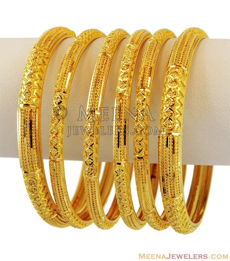 Indian Gold Bangles Set(6 Pcs) 22K - bast13225 - Indian gold bangles ... Indian Gold Bangles Set(6 Pcs) 22K - bast13225 - Indian gold bangles ...