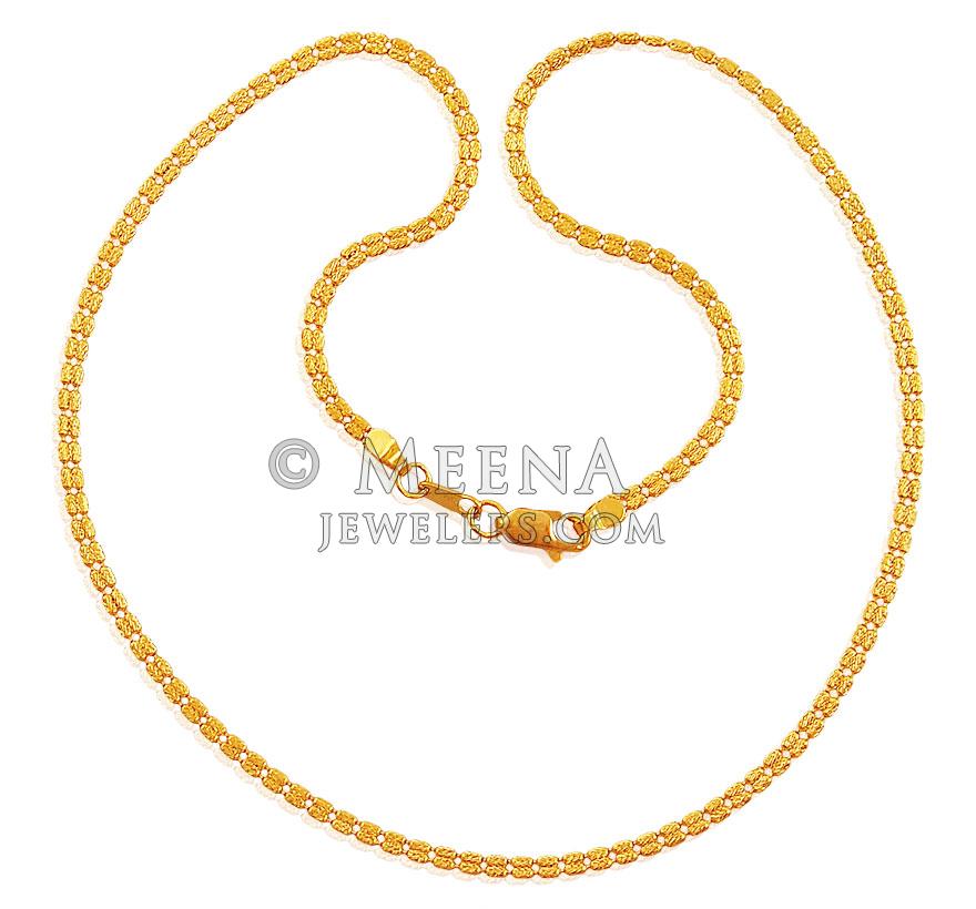 22K Gold Fancy Chain (22In) - ChPl18680 - 22K Gold Fancy 22 Inches long ...