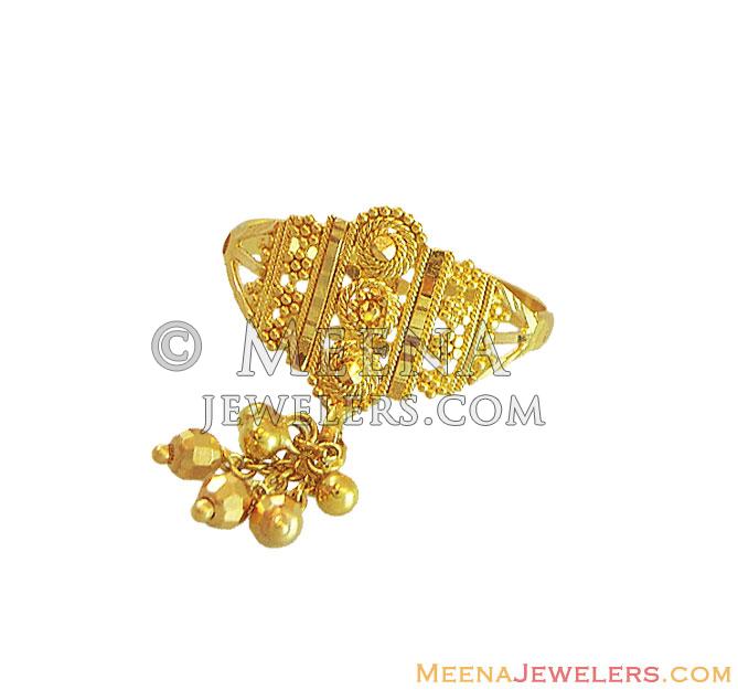 Ladies Gold Ring 22K - RiLg12463 - 22K Gold Fancy Ladies Ring (Indian ...