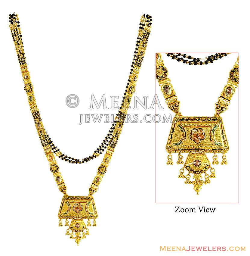 Fancy (30 in) Long Gold MangalSutra - ChMs14014 - 22K Fancy Mangalsutra ...