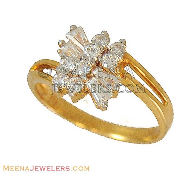 22K Signity Ladies Rings - RiLs10025 - 22K Gold Ladies Ring beautifully ...