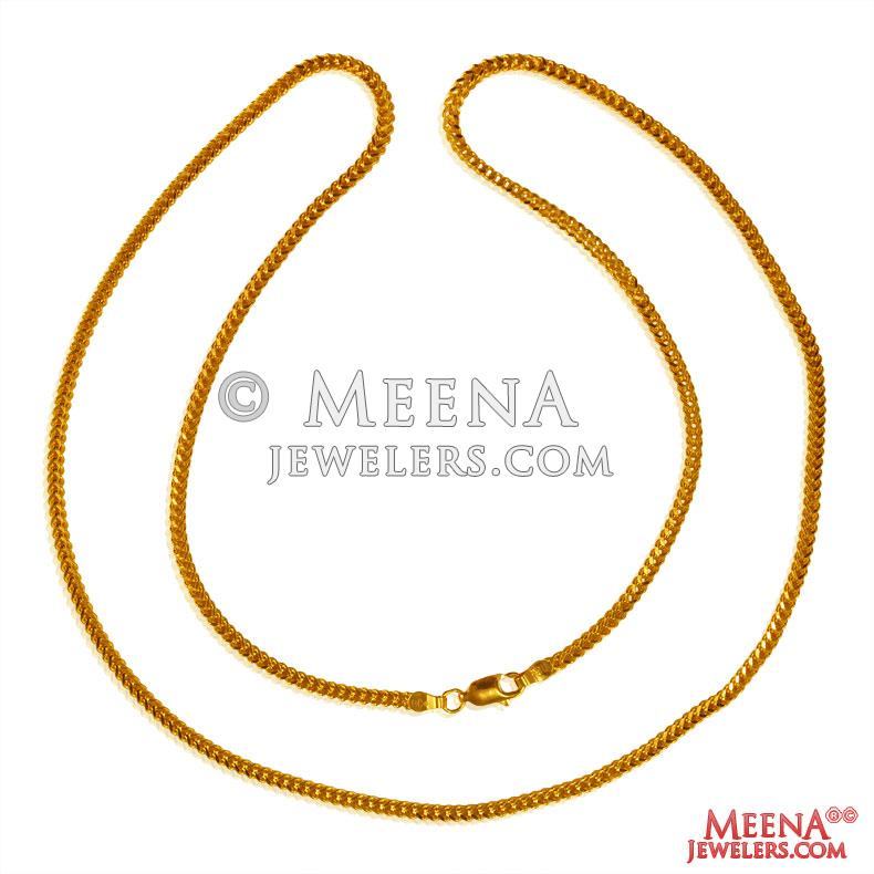 22K Gold Fox Tail Chain - chpl26803 - 222K Gold Fox Tail Chain is ...